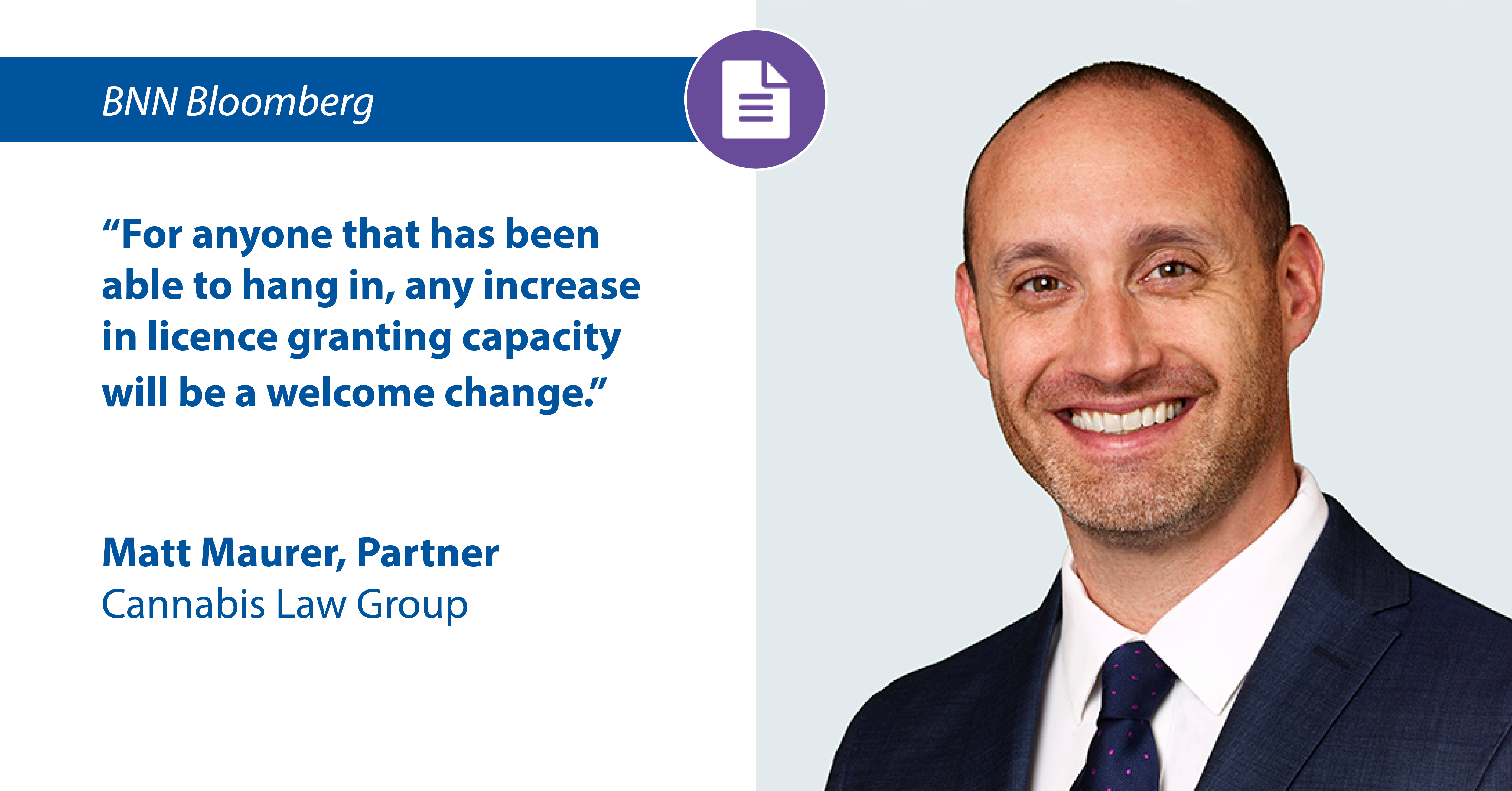 Matt Maurer speaks to BNN Bloomberg about licence delays for cannabis ...